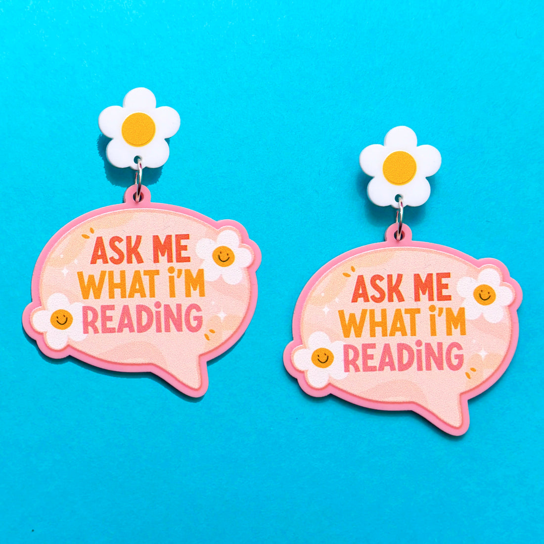 Ask Me What I’m Reading Drop Earrings – FemmeDeBloom Jewelry Co.